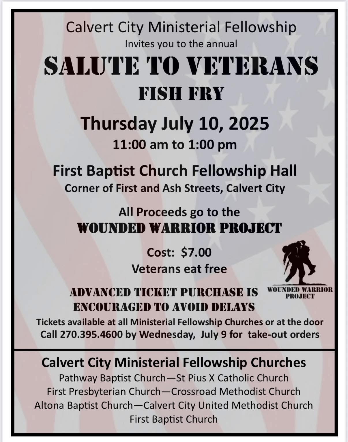 SALUTE TO VETERANS FISH FRY — City of Calvert